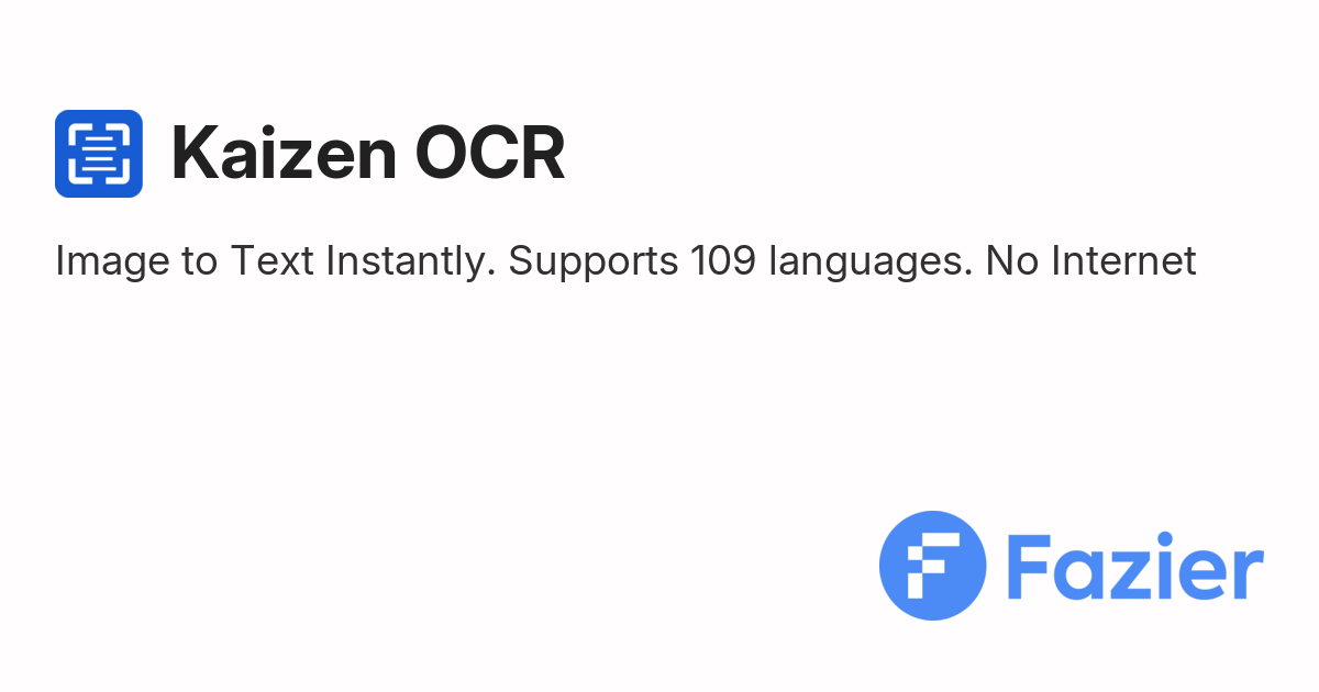 Kaizen OCR | Fazier