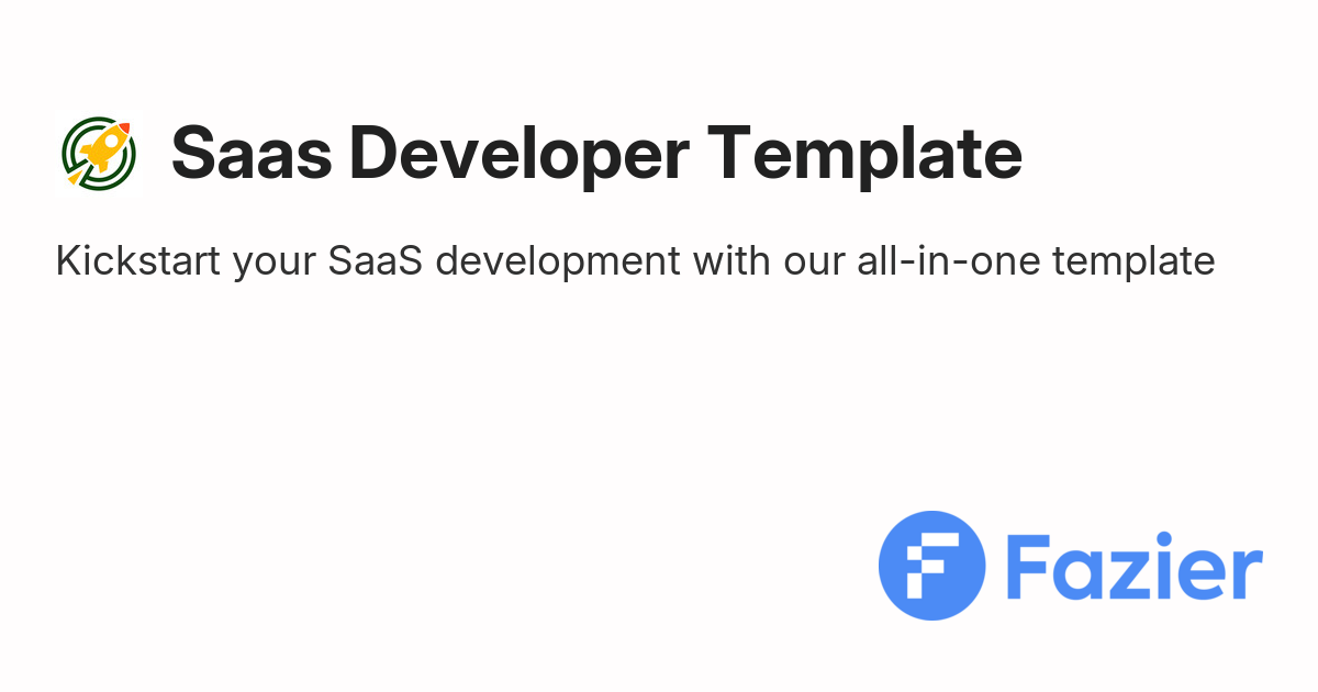 Saas Developer Template | Fazier
