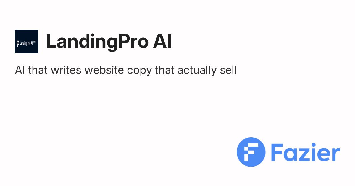 LandingPro AI | Fazier