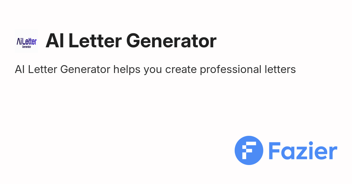 AI Letter Generator | Fazier