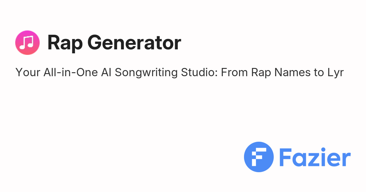 Rap Generator | Fazier