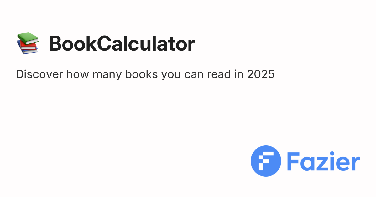 BookCalculator | Fazier