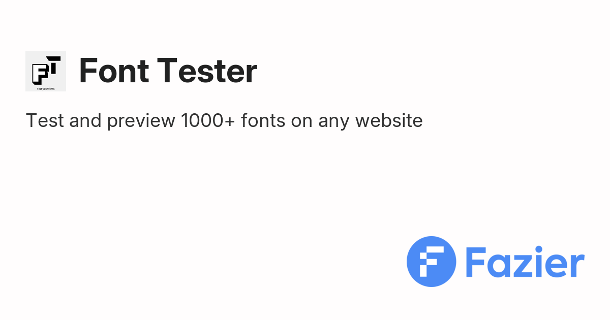 Font Tester | Fazier