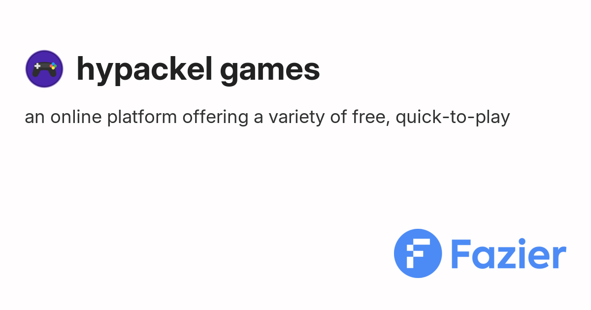 hypackel games | Fazier