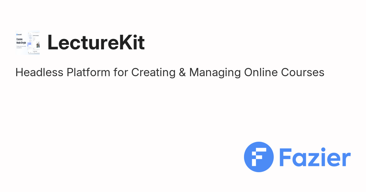 LectureKit | Fazier