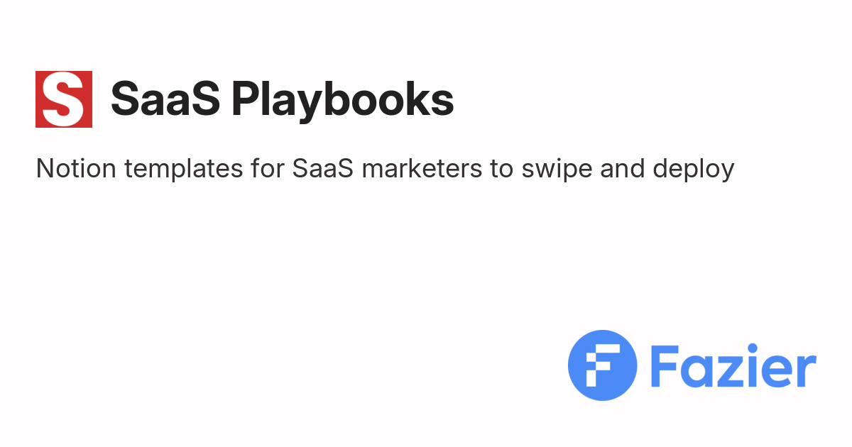 SaaS Playbooks | Fazier
