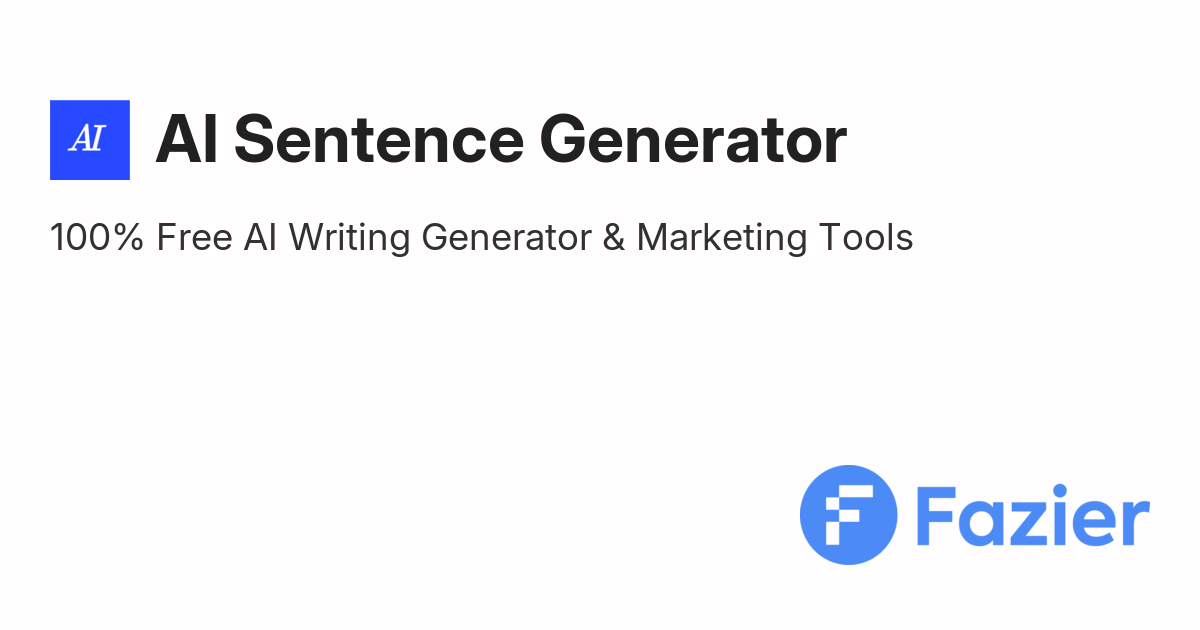 AI Sentence Generator | Fazier