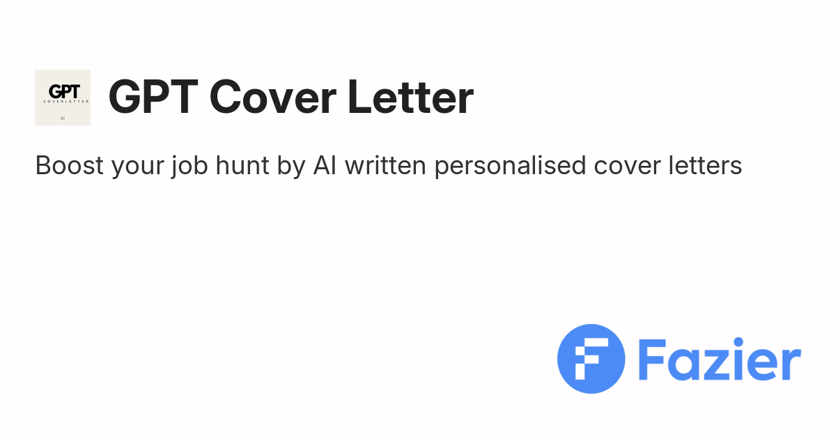 GPT Cover Letter | Fazier