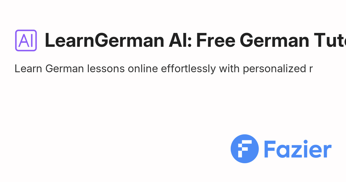 LearnGerman AI | Fazier