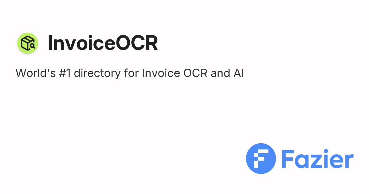 InvoiceOCR | Fazier