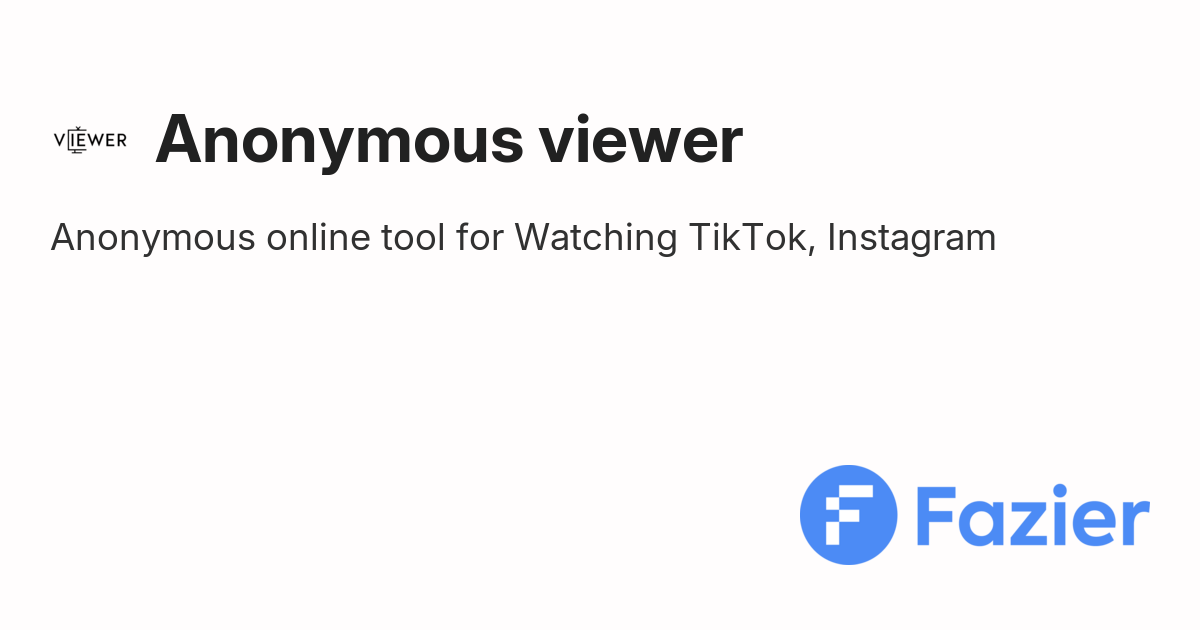 Anonymous viewer | Fazier